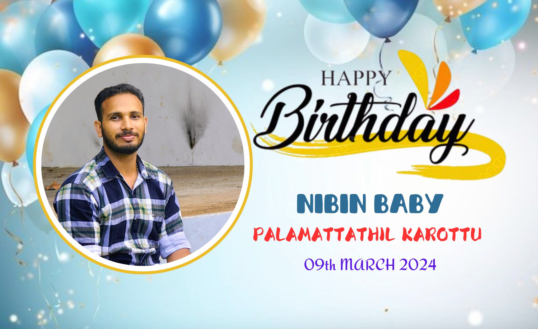 nibin-birthday-wishes - Holy Family Church, Mattakkara
